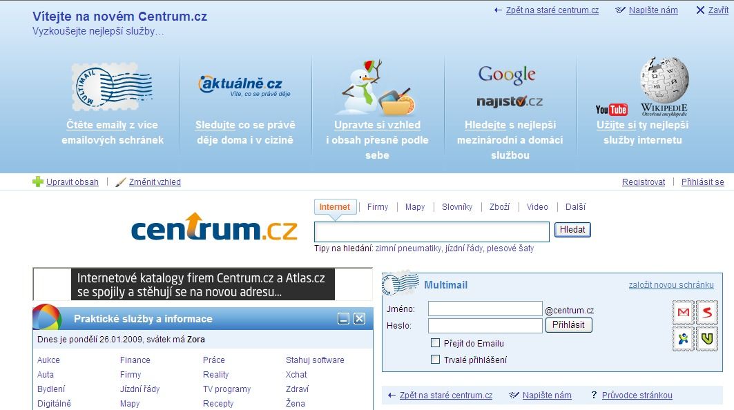 Portál Centrum.cz výchozí bránou do světa internetu - Aktuálně.cz
