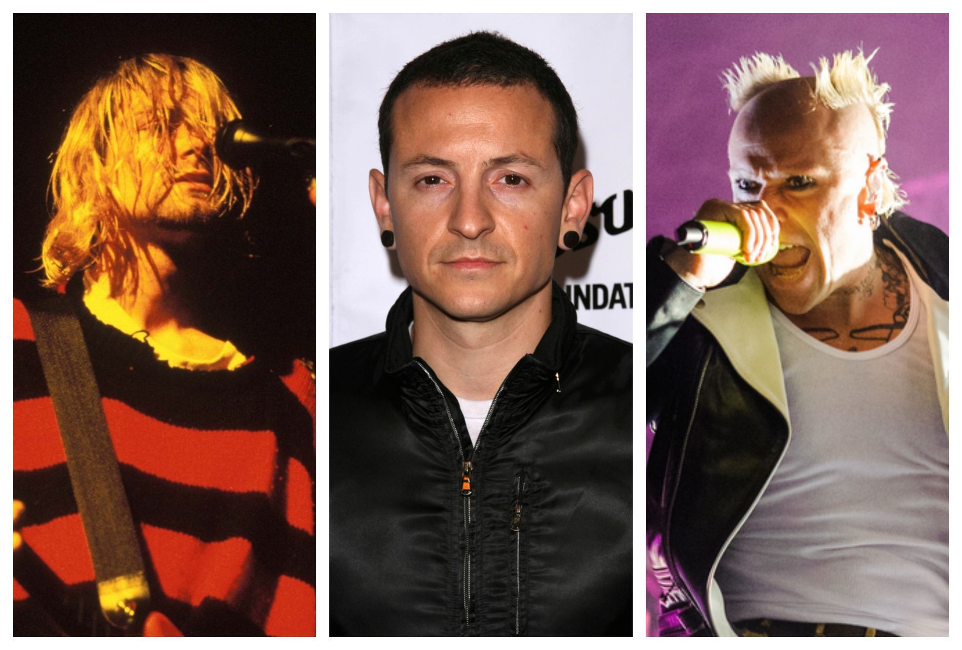 Chester Bennington, Kurt Cobain, Keith Flint, Ian Curtis. Rockové ...