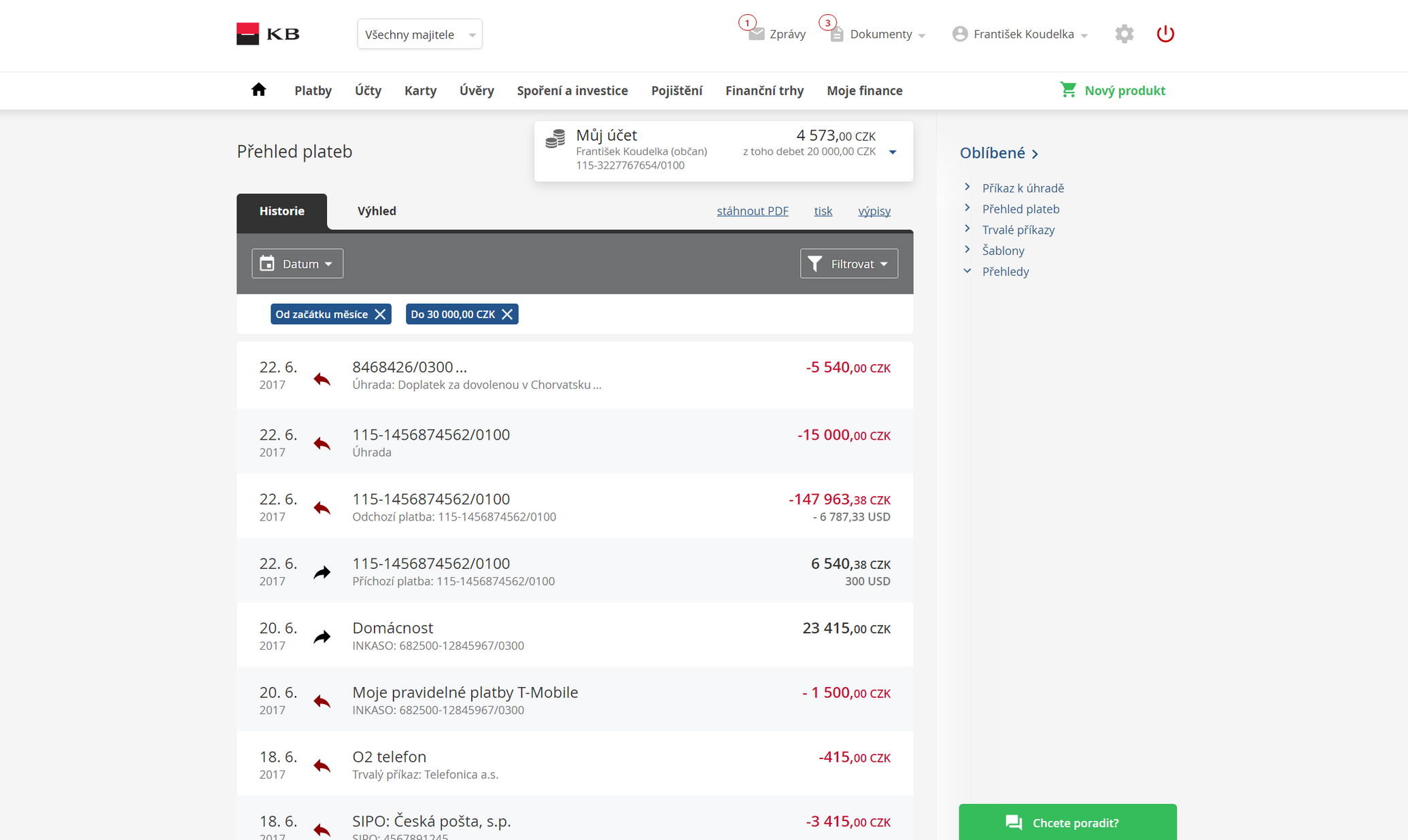 Internetové bankovnictví Komerční banky - Aktuálně.cz